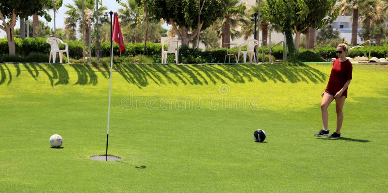 Foot golf in cyprus stock photo. Image of view, footgolf - 155025686