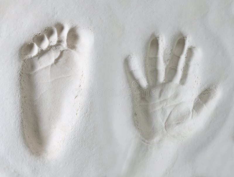 Foot and Hand Child Imprints Stock Photo - Image of childrens, imprints ...