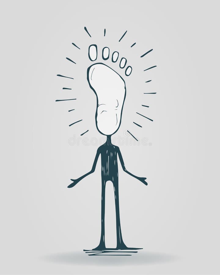 Foot head stock vector. Illustration of drawing, drawn - 56983330