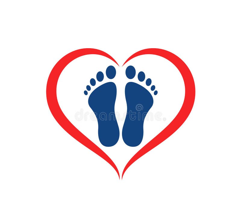 Foot with Heart Logo Vector. Stock Vector - Illustration of fingers ...