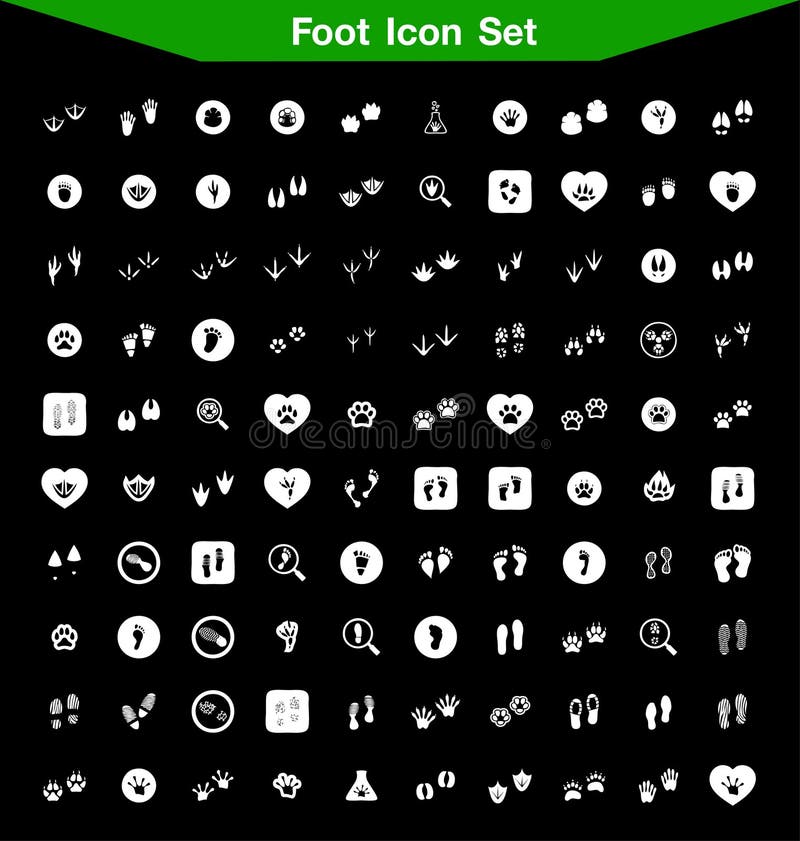 Foot icon set stock illustration. Illustration of bare - 64697560