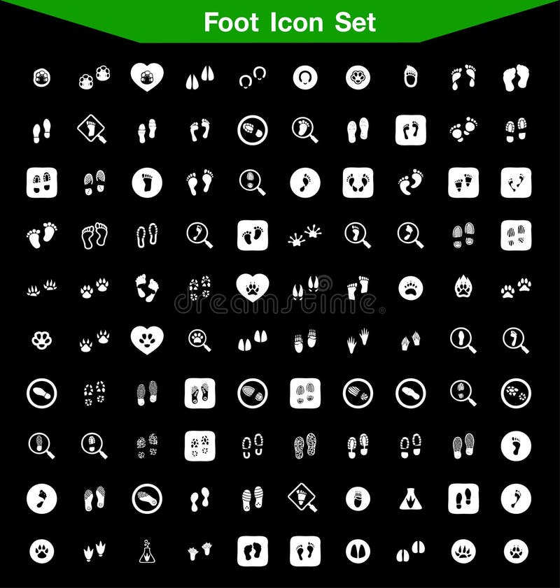 Foot icon set stock illustration. Illustration of outdoors - 64697561