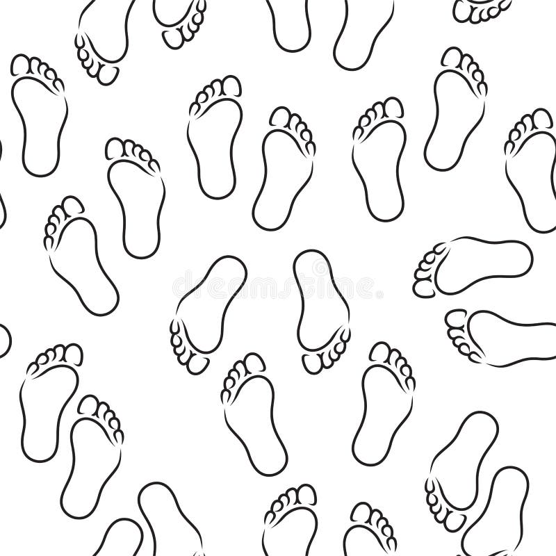 Foot Imprint Seamless Pattern Stock Vector - Illustration of copy ...