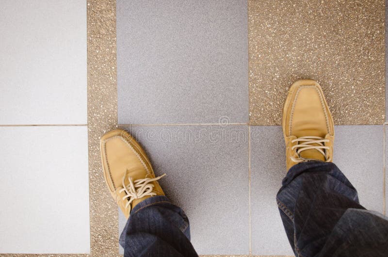 Foot and Legs Seen from Above. Stock Photo - Image of closeup, fashion ...