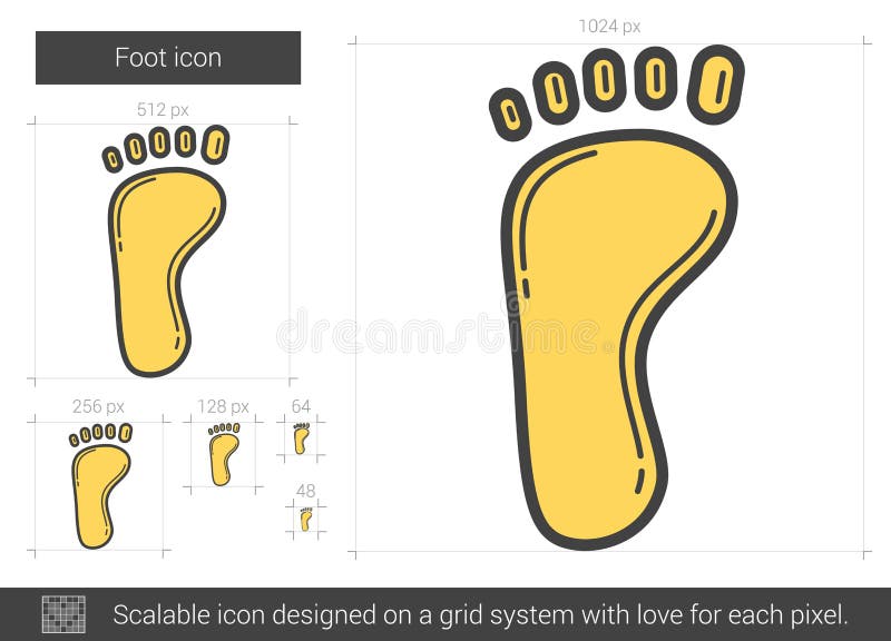 Foot line icon. stock vector. Illustration of graphic - 80697359