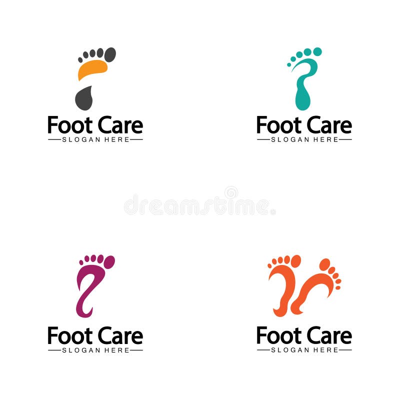 Foot Logo Design Vector Template Stock Illustration - Illustration of ...