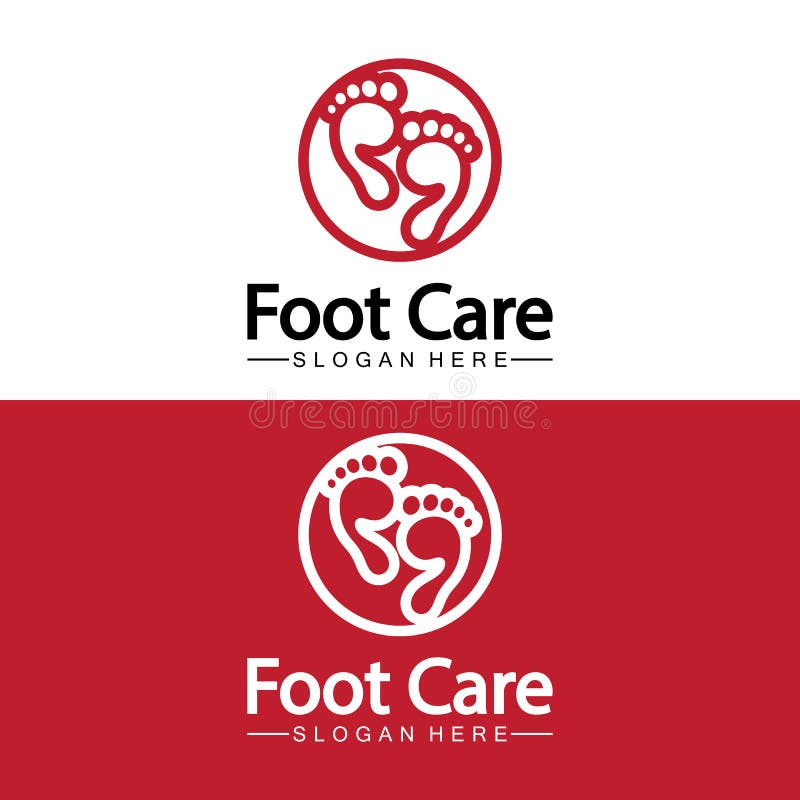 Foot Logo Design Vector Template Stock Illustration - Illustration of ...