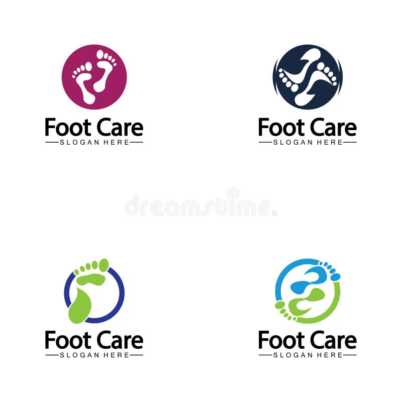 Foot Logo Design Vector Template Stock Vector - Illustration of vector ...