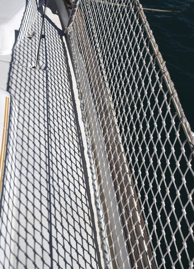 Textile Mesh Boundary on the Sailboat. Stock Photo - Image of boundary ...