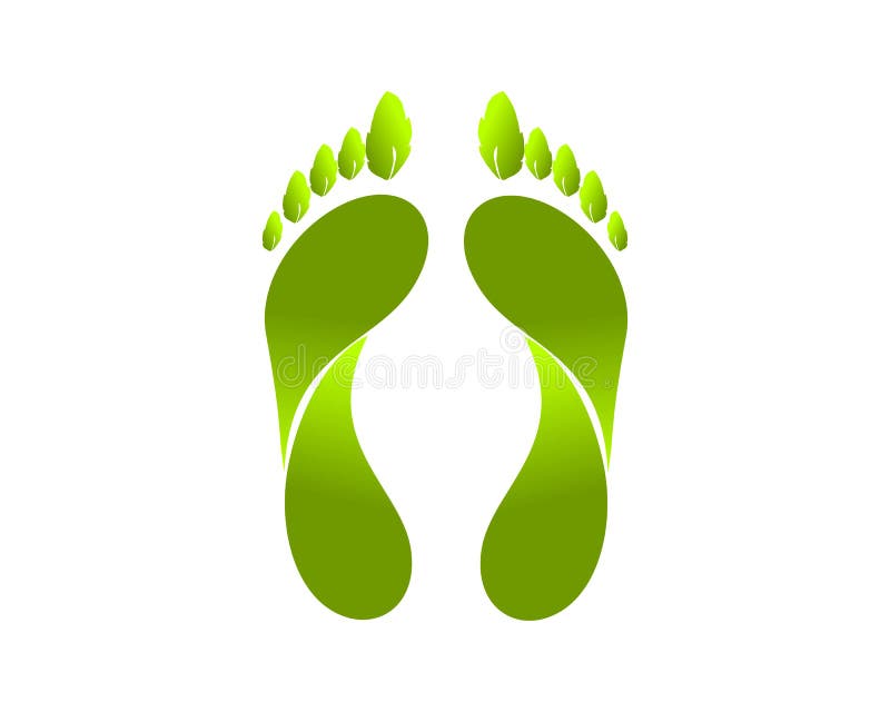 A Foot Made with Green Leaves Stock Vector - Illustration of green ...