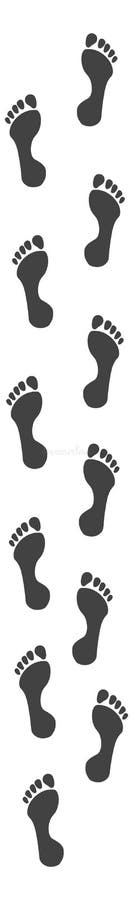 Foot Mark Path Pattern. Black Footprint Border Stock Illustration ...