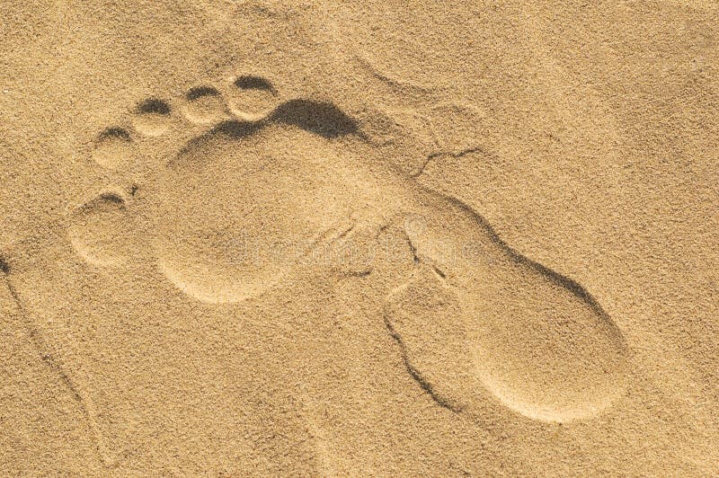 Foot mark on sand. stock photo. Image of beach, copy - 37930266