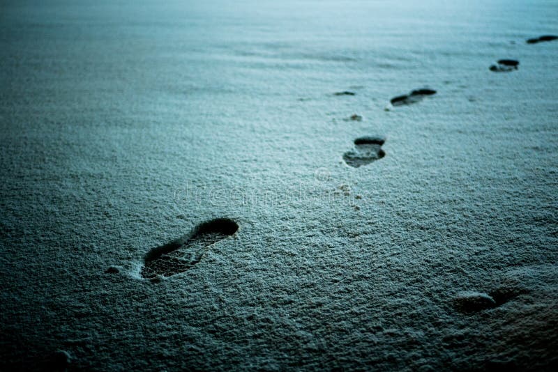 Foot mark on the snow stock photo. Image of footprint - 162375924