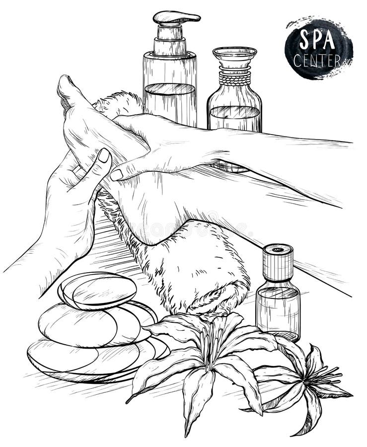 Foot Massage. Hands Doing Foot Massage Stock Vector - Illustration of ...
