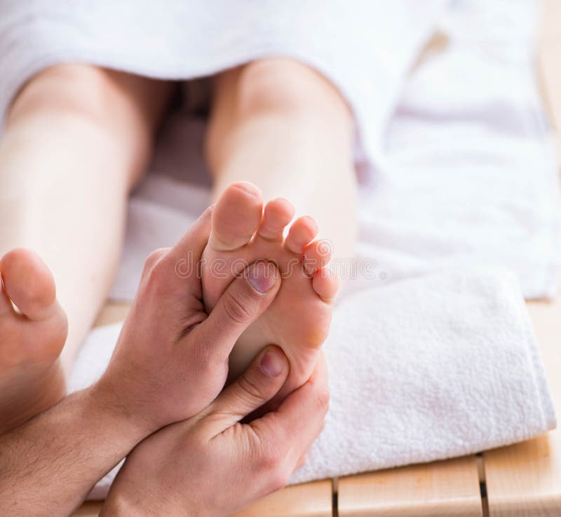 Foot Massage in Medical Spa Stock Image - Image of hygiene, medicine ...