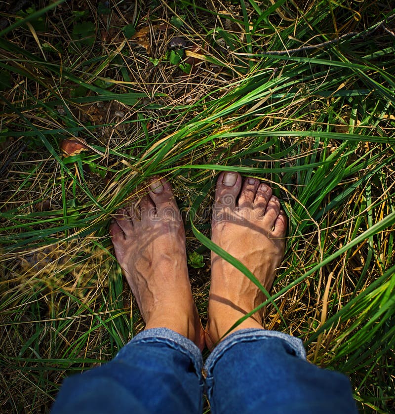 Foot over green grass. stock photo. Image of grass, garden - 60194982