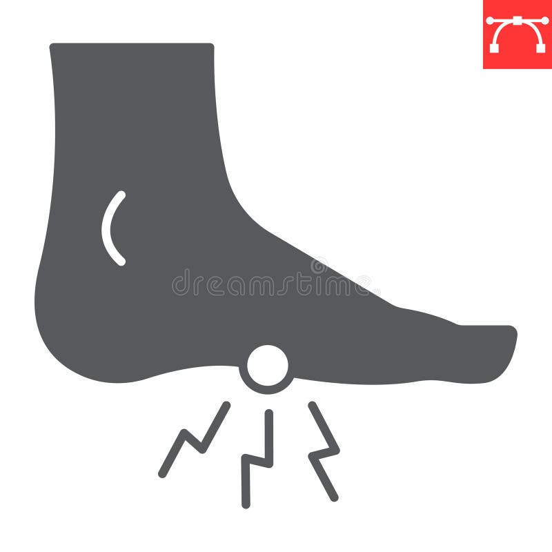 Foot pain glyph icon stock vector. Illustration of medicine - 311851018