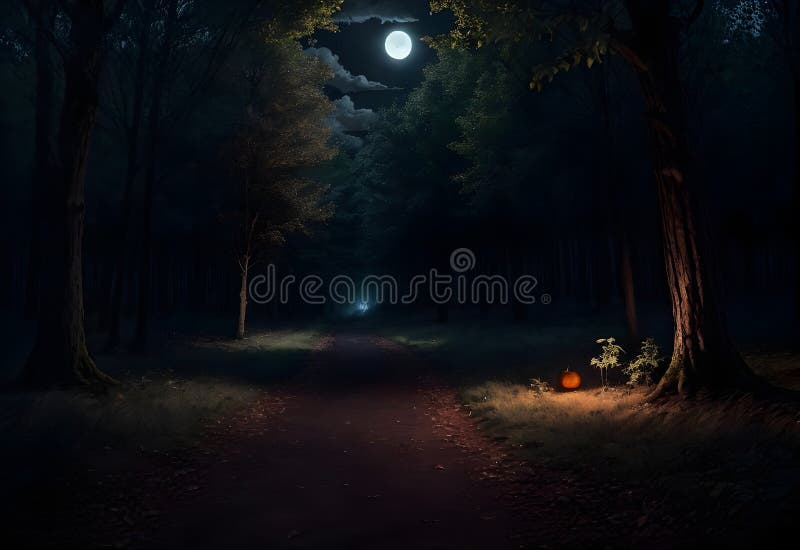 Foot Path Forest in Night Day Landscape Ai Generated Stock Illustration ...