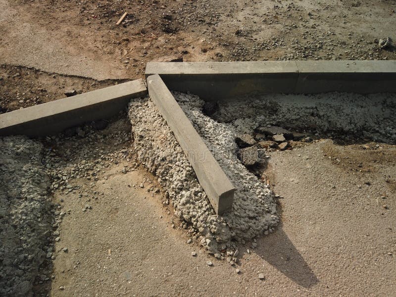 A Pile of Curbstone Prepared for Road Stock Image - Image of ...