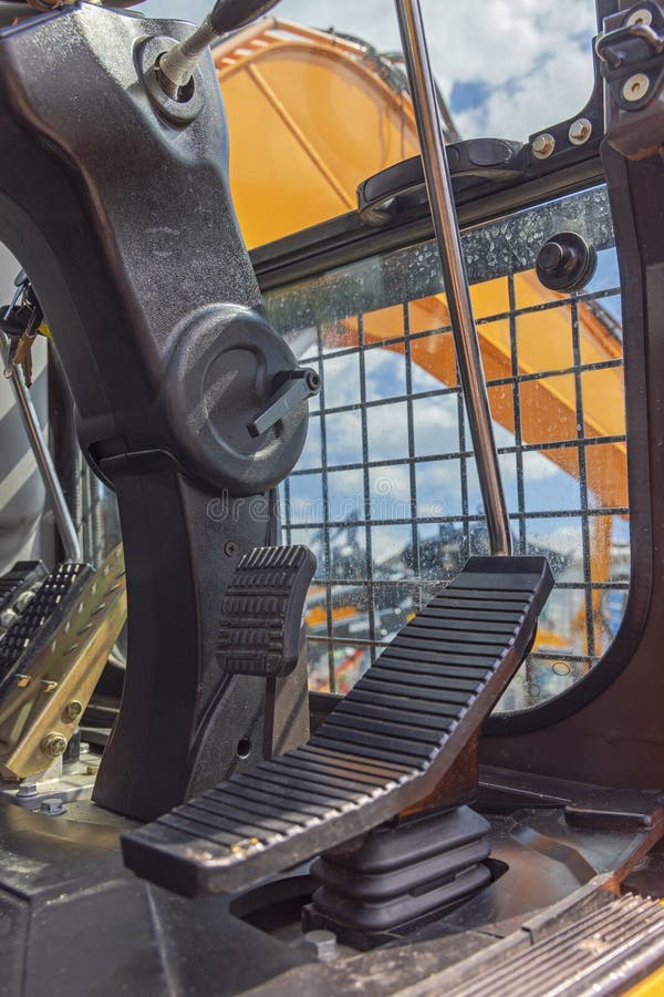 Foot Pedals Construction Machine Stock Image - Image of cabin ...