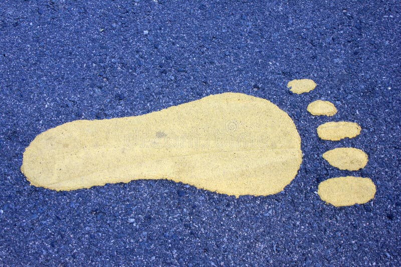 Foot print stock image. Image of yellow, footpath, footprint - 25863323