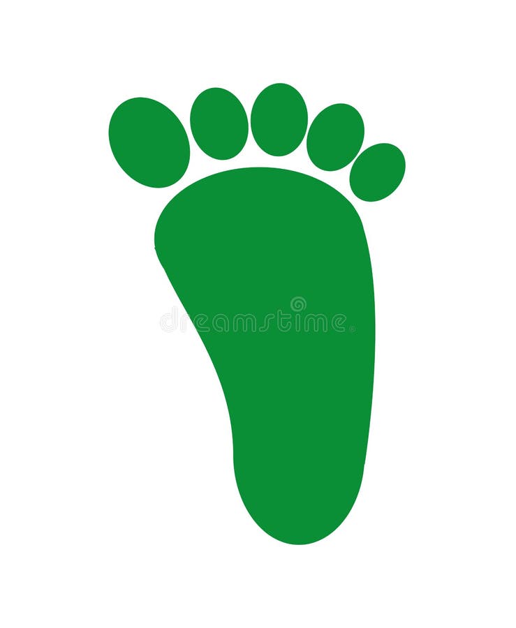 Foot Print Green Isolated Icon Design Stock Illustration - Illustration ...