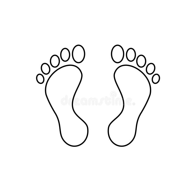 Foot Print Icon. Vector Illustration Bare Foot Symbol on White ...