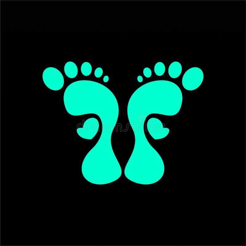 Foot Print Logo Design Template Stock Illustration - Illustration of ...