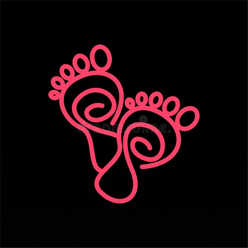 Foot Print Logo Design Template Stock Illustration - Illustration of ...
