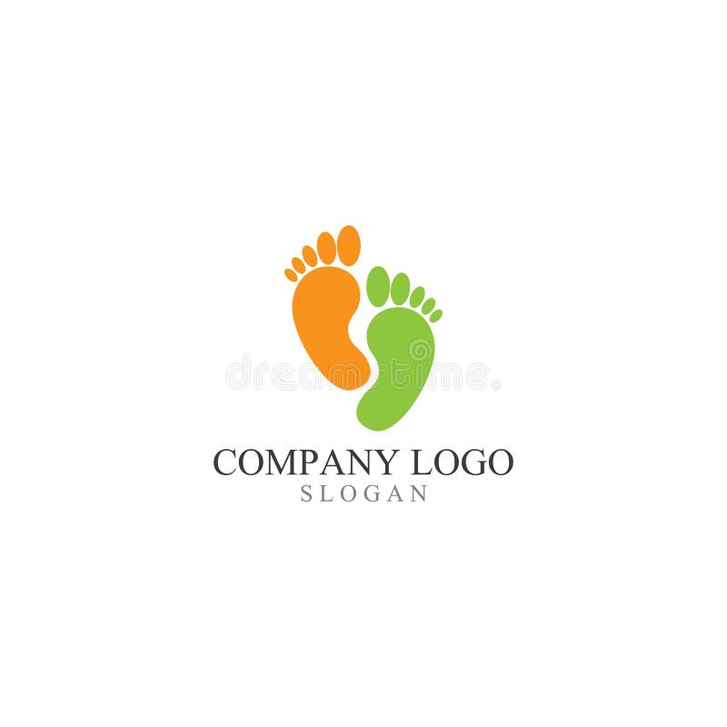 Foot Print Logo and Symbol Vector. Stock Vector - Illustration of ...