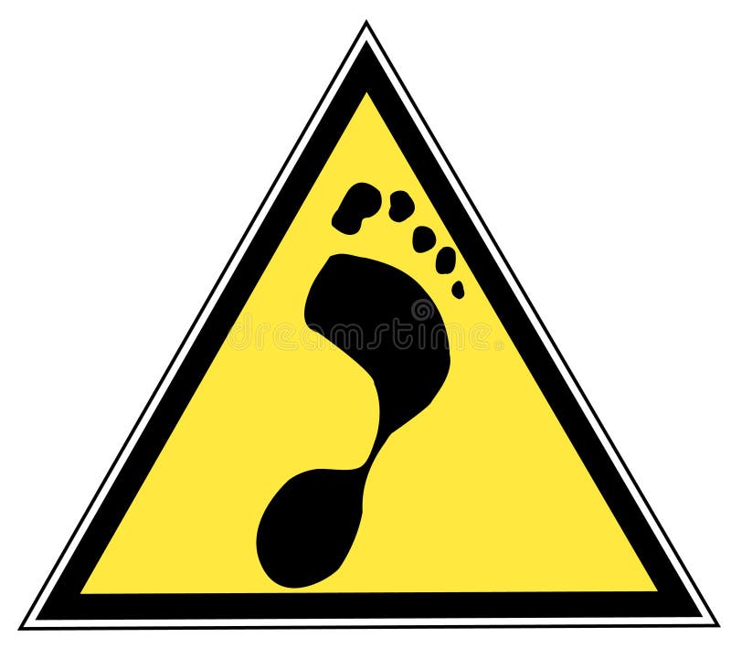Foot print sign stock vector. Illustration of five, information - 6215494
