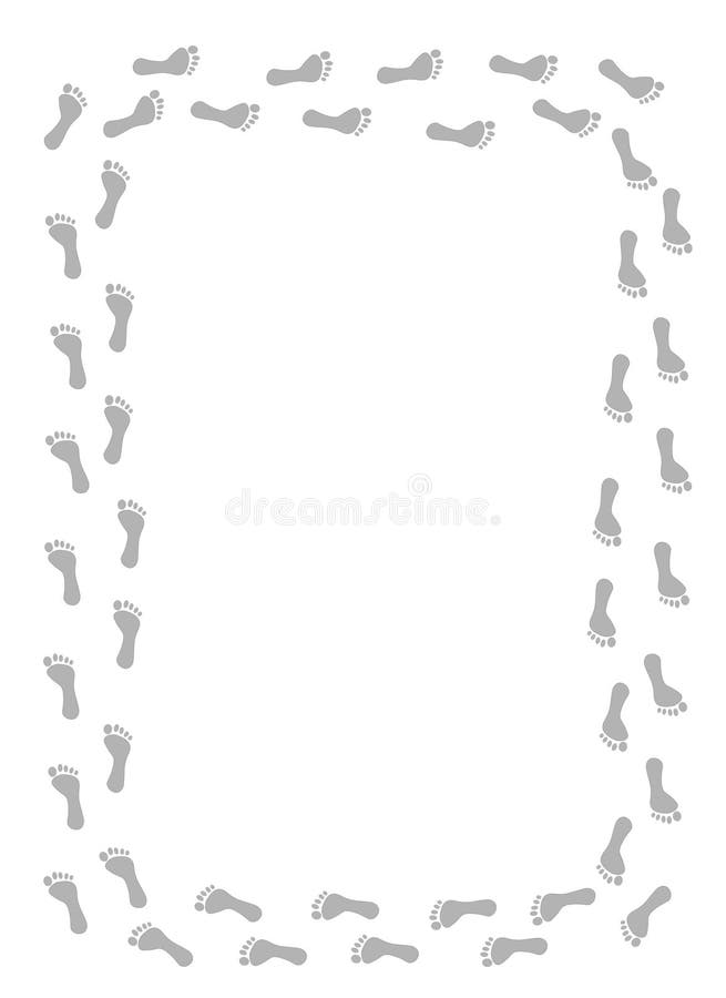 Colourful Foot Prints Border. Stock Illustration - Illustration of ...