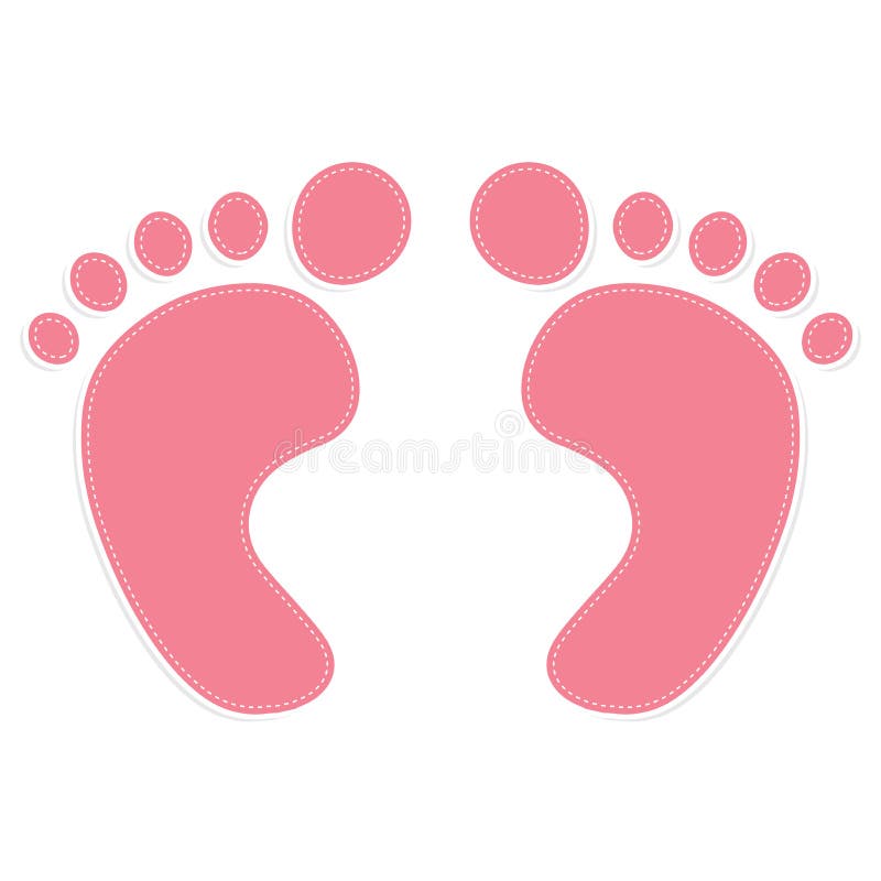 Foot prints color pink stock vector. Illustration of object - 32218196
