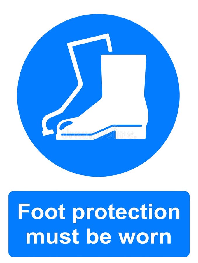 Foot Protection Must Be Worn Sign Left Stock Illustration ...