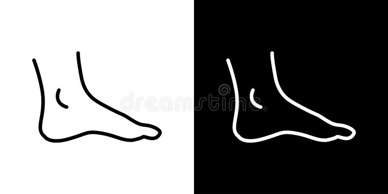 Foot Side View Thin Line Vector Icon Set Stock Vector - Illustration of ...
