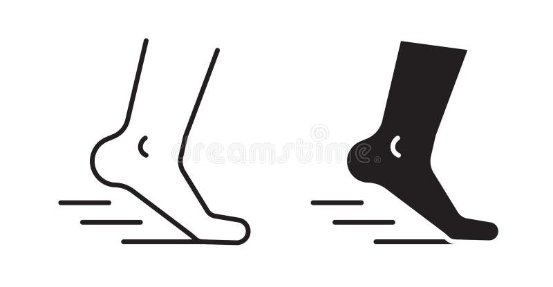 Foot Side View Thin Line Vector Icon Set Stock Vector - Illustration of ...