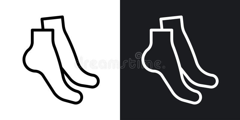 Foot Side View Thin Line Vector Icon Set Stock Vector - Illustration of ...