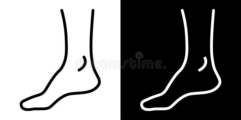 Foot Side View Thin Line Vector Icon Set Stock Vector - Illustration of ...