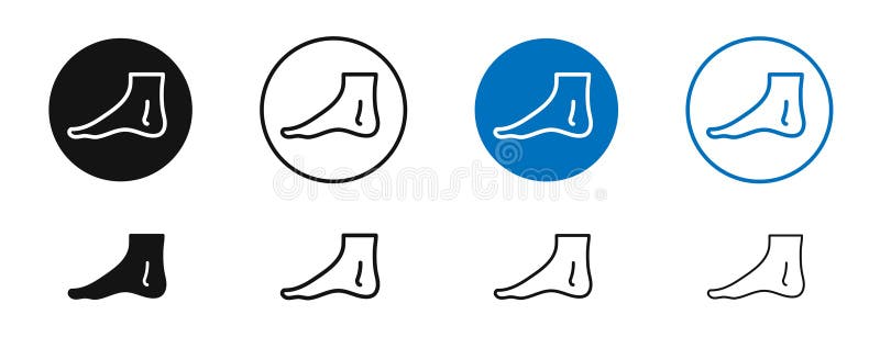 Foot Side View Thin Line Vector Icon Set Stock Vector - Illustration of ...
