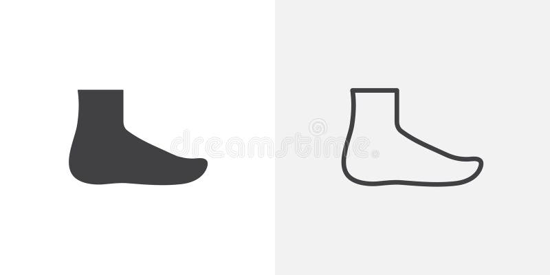Foot Side View Thin Line Vector Icon Set Stock Vector - Illustration of ...