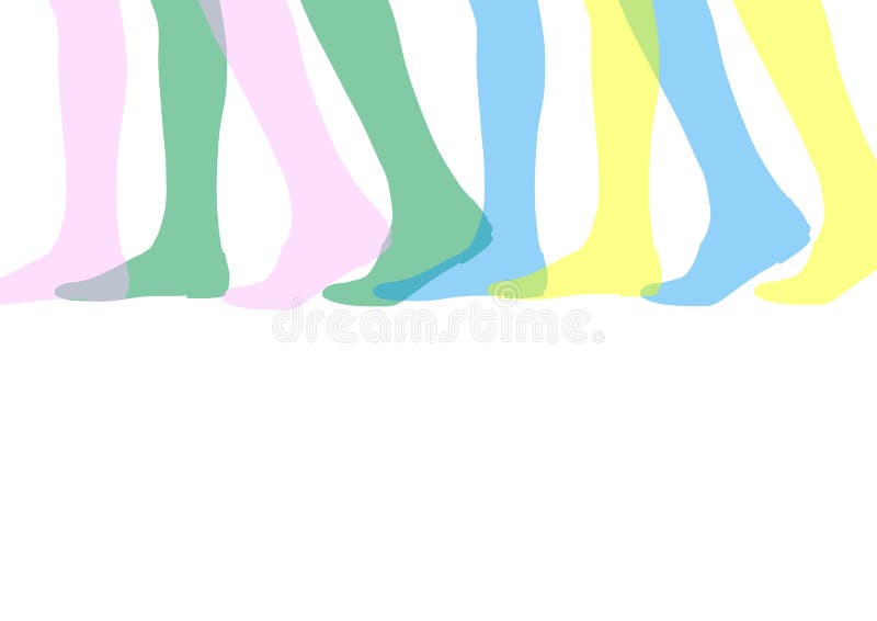 Foot Silhouettes in Different Colors. Stock Image - Image of blue, pink ...
