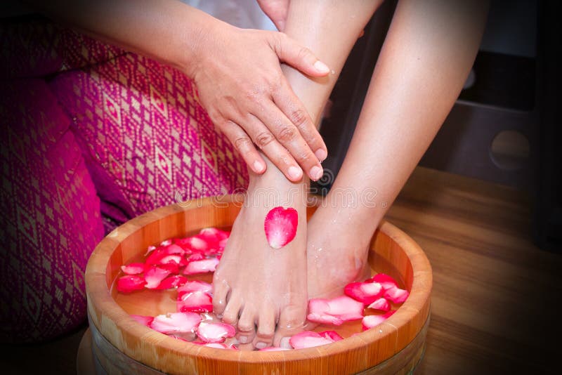 Foot spa stock photo. Image of flower, beauty, scrub - 96908336