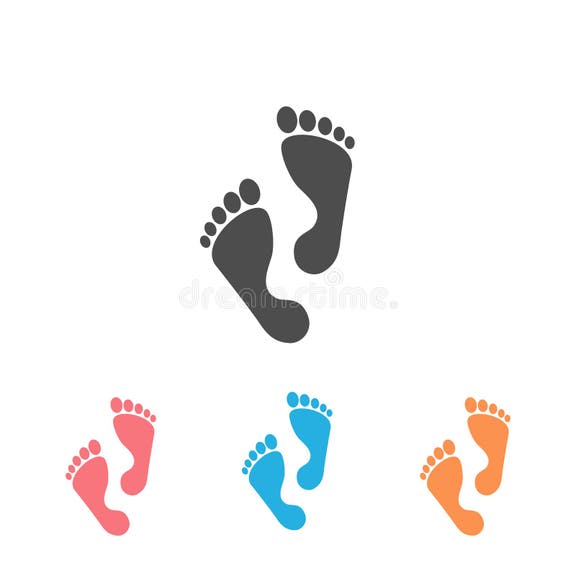 Foot step icon set. Vector stock vector. Illustration of sole - 159025936