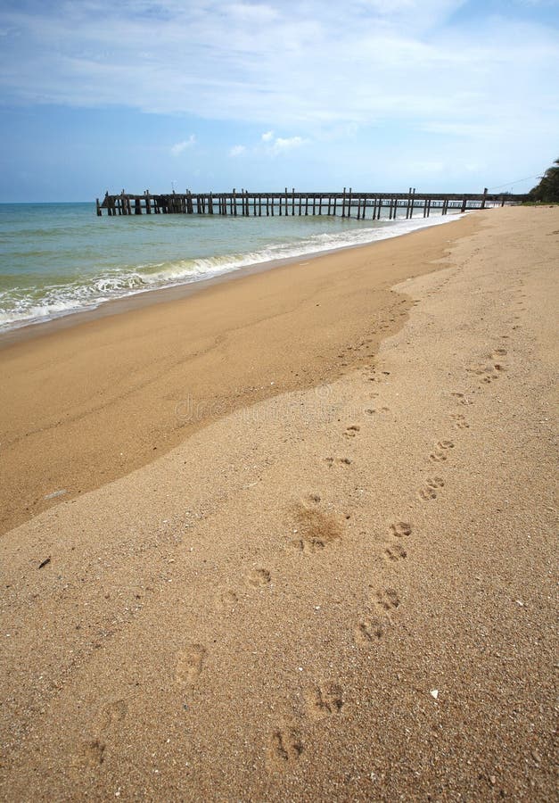 Foot step on sand stock image. Image of recreation, footprints - 39697091