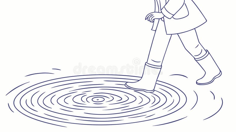 Foot Stepping into Water Creating Ripple Effect, Vector Design ...