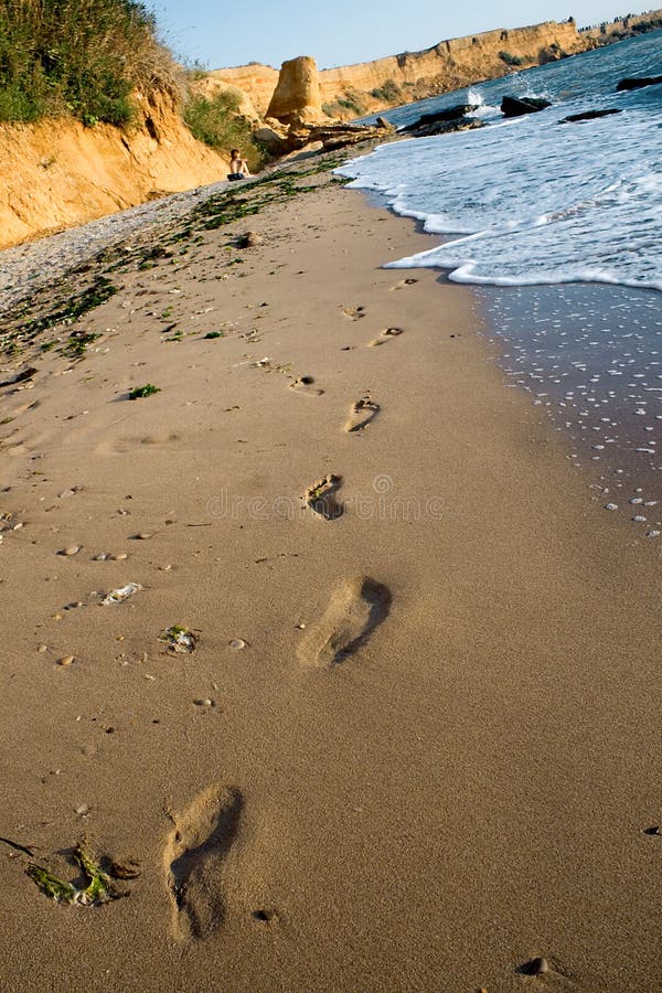 Foot steps stock image. Image of girl, sand, people, barefoot - 12447415