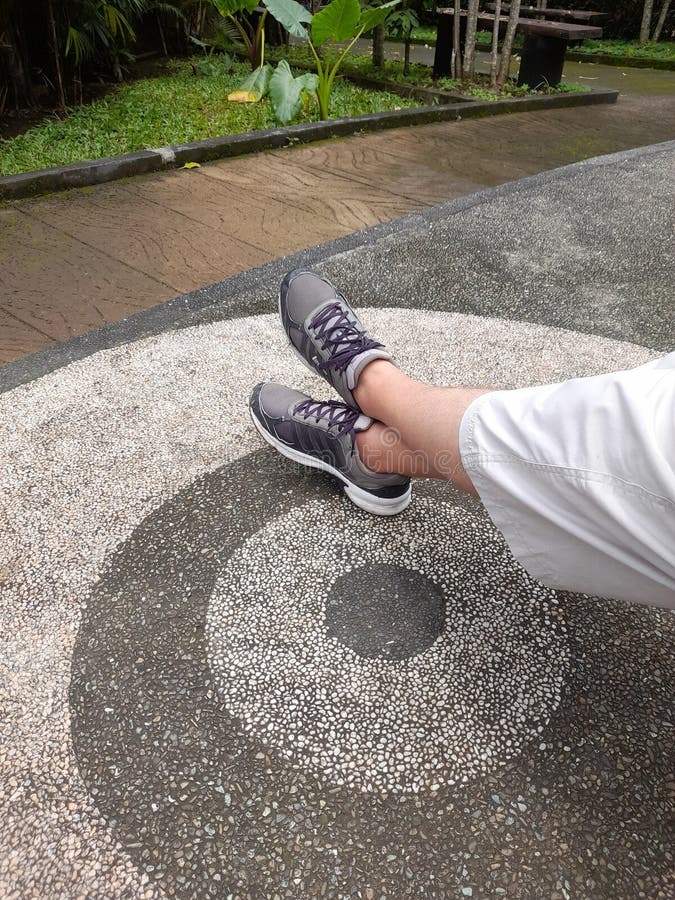 Foot on the stone floor editorial image. Image of limb - 271749970