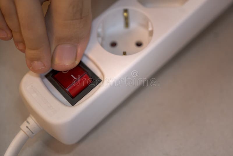 Foot Switches Off Socket Strip Stock Image - Image of turn, environment ...
