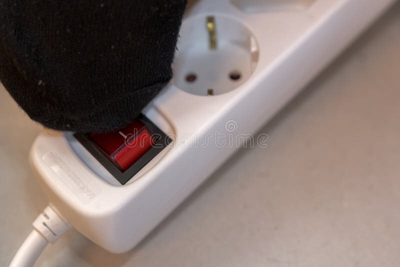Foot Switches Off Socket Strip Stock Photo - Image of switch, plug ...