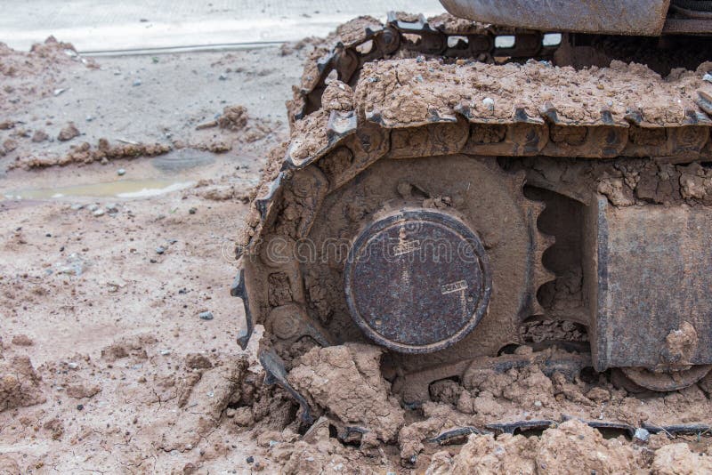 Foot of Tractor at Construction Plant Stock Image - Image of bulldozer ...